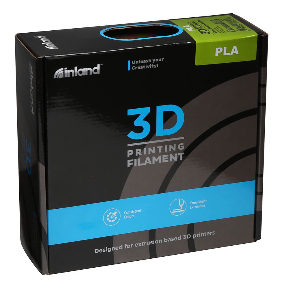 Inland 1.75mm PLA Glass 3D Printer Filament 1.0 kg (2.2 lbs.) Spool ...