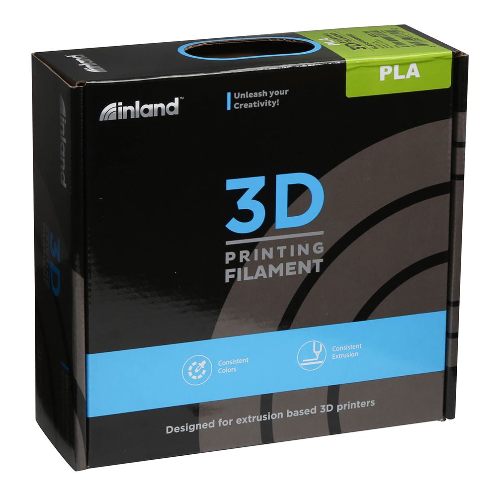 Inland 1.75mm PLA Glass 3D Printer Filament 1.0 kg (2.2 lbs.) Spool ...