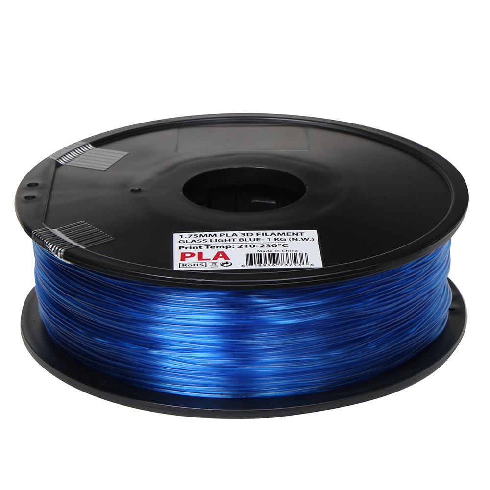 Inland 1.75mm Glass Light Blue PLA 3D Printer Filament - 1kg Spool (2.2 ...