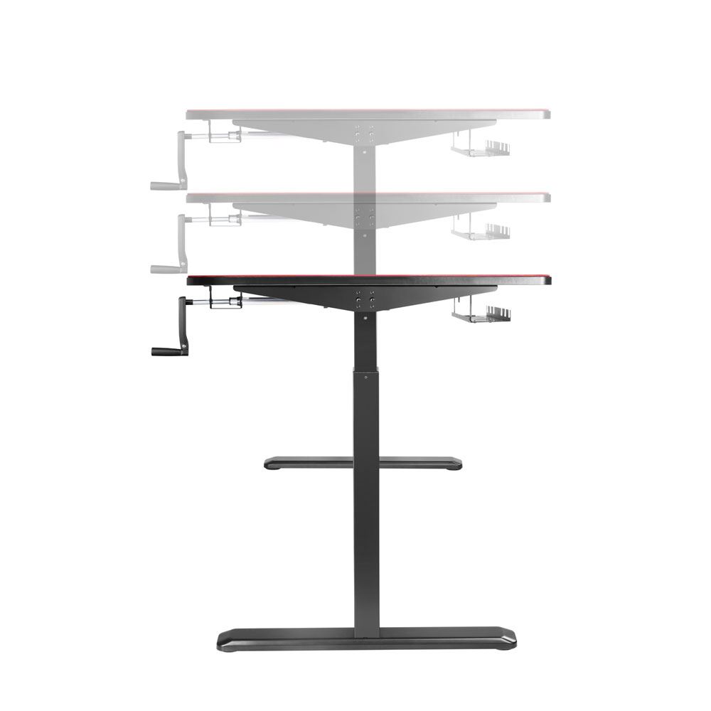 Inland Manual Height Adjustable Gaming Desk - Micro Center