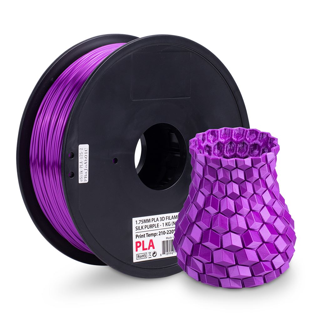 Inland 1.75mm Purple Silk PLA 3D Printer Filament - 1kg Spool (2.2 lbs ...