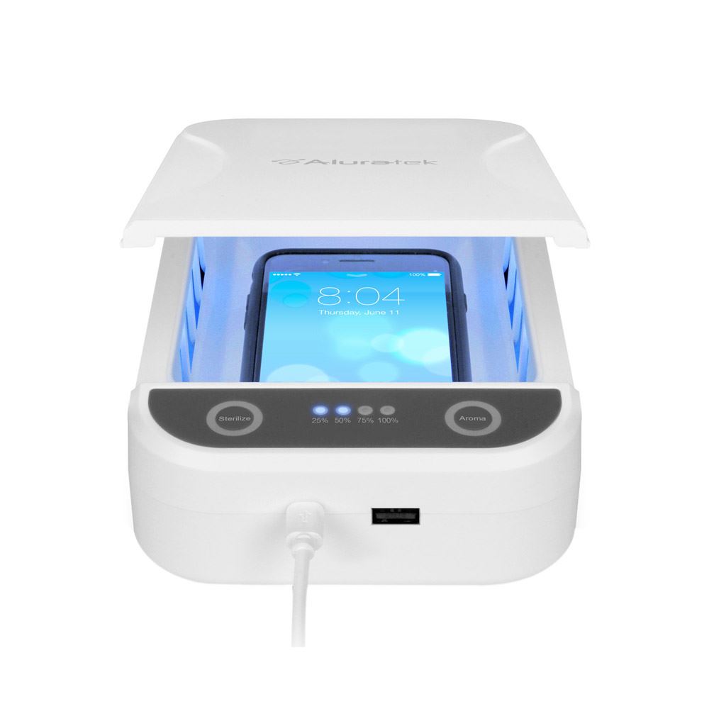 Micro Center - Aluratek UV Sterilizer / Sanitizer Box AUPS01F