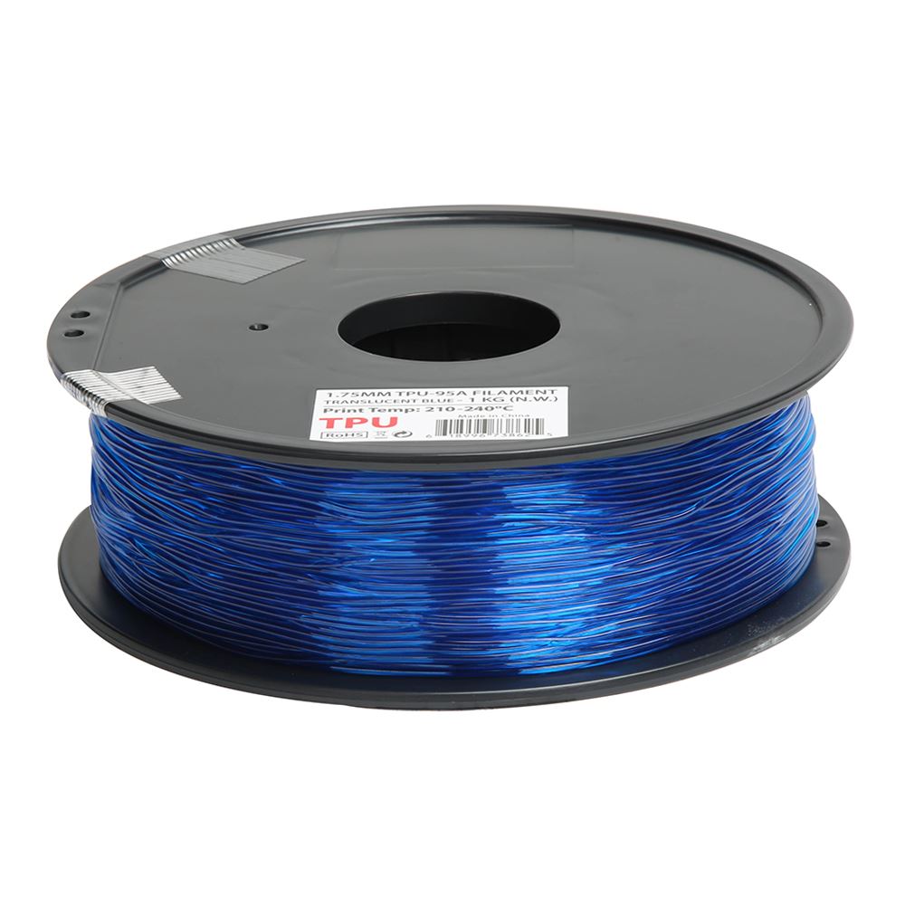 Inland 1.75mm Translucent Blue TPU-95A 3D Printer Filament - 1kg Spool ...