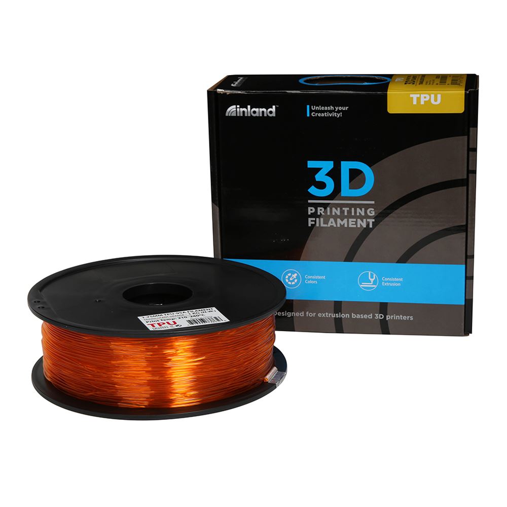 Inland 1.75mm Translucent Orange TPU-95A 3D Printer Filament - 1kg ...