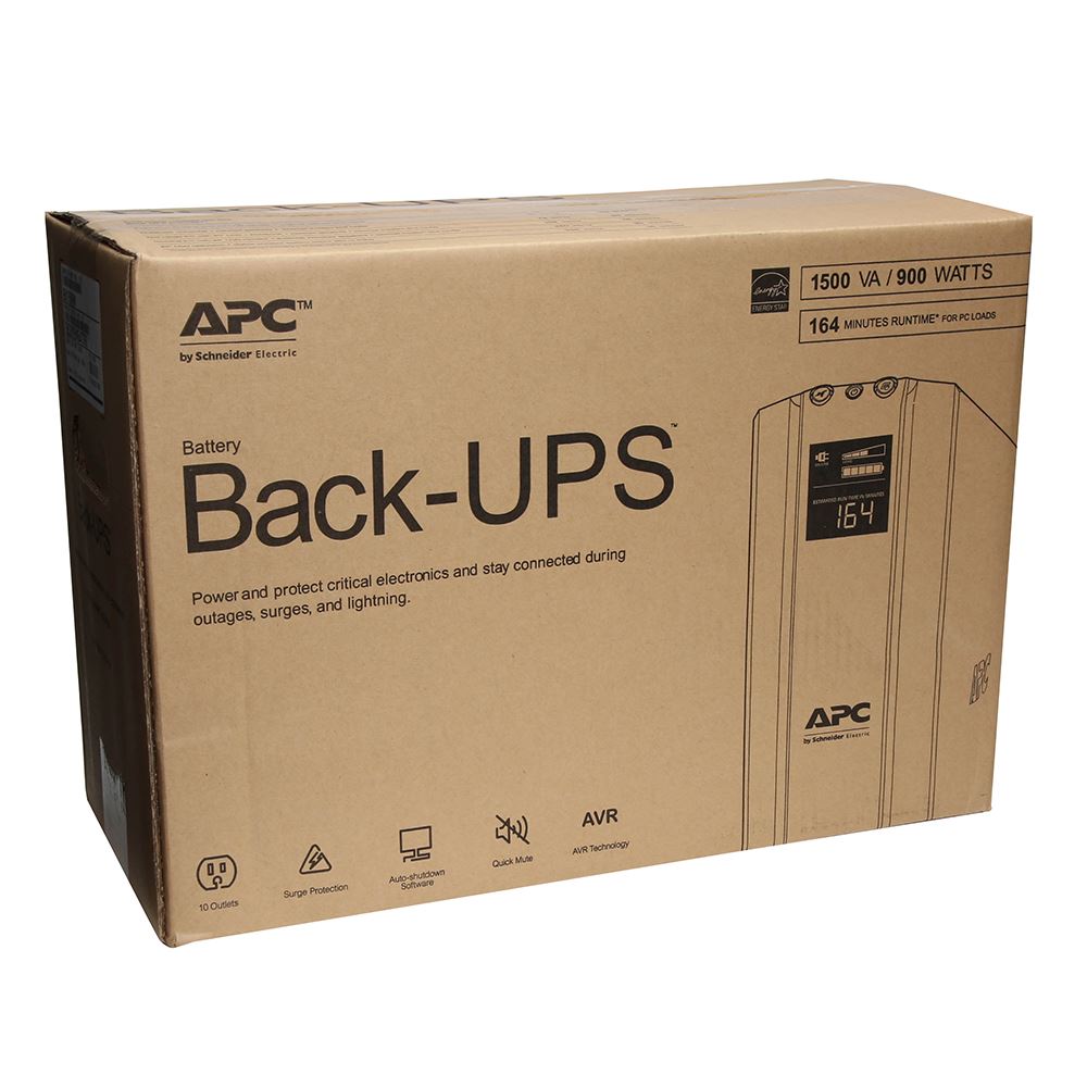 APC Back UPS Pro BX 1500M UPS (BX1500M); 1500 VA, 900 W, 120 V; 10 ...