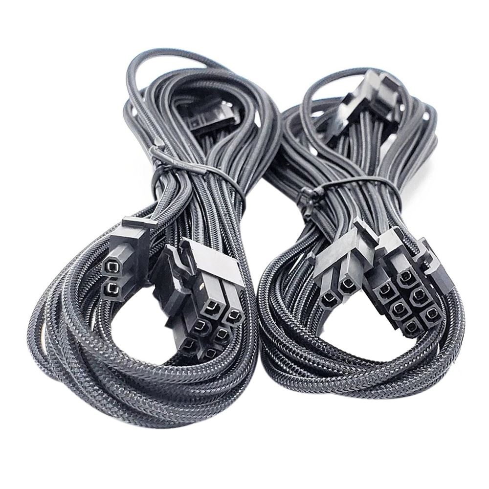 Micro Connectors 2-Pack Premium Sleeved 8 (6+2) Pin PCI-e GPU Power ...
