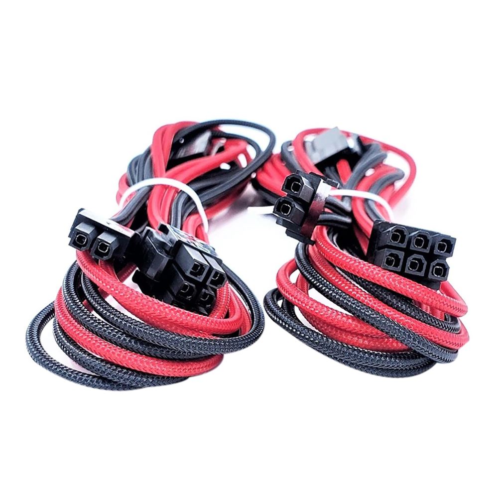 Micro Connectors Premium Sleeved 8 (6+2) Pin PCI-e GPU Power Extension ...