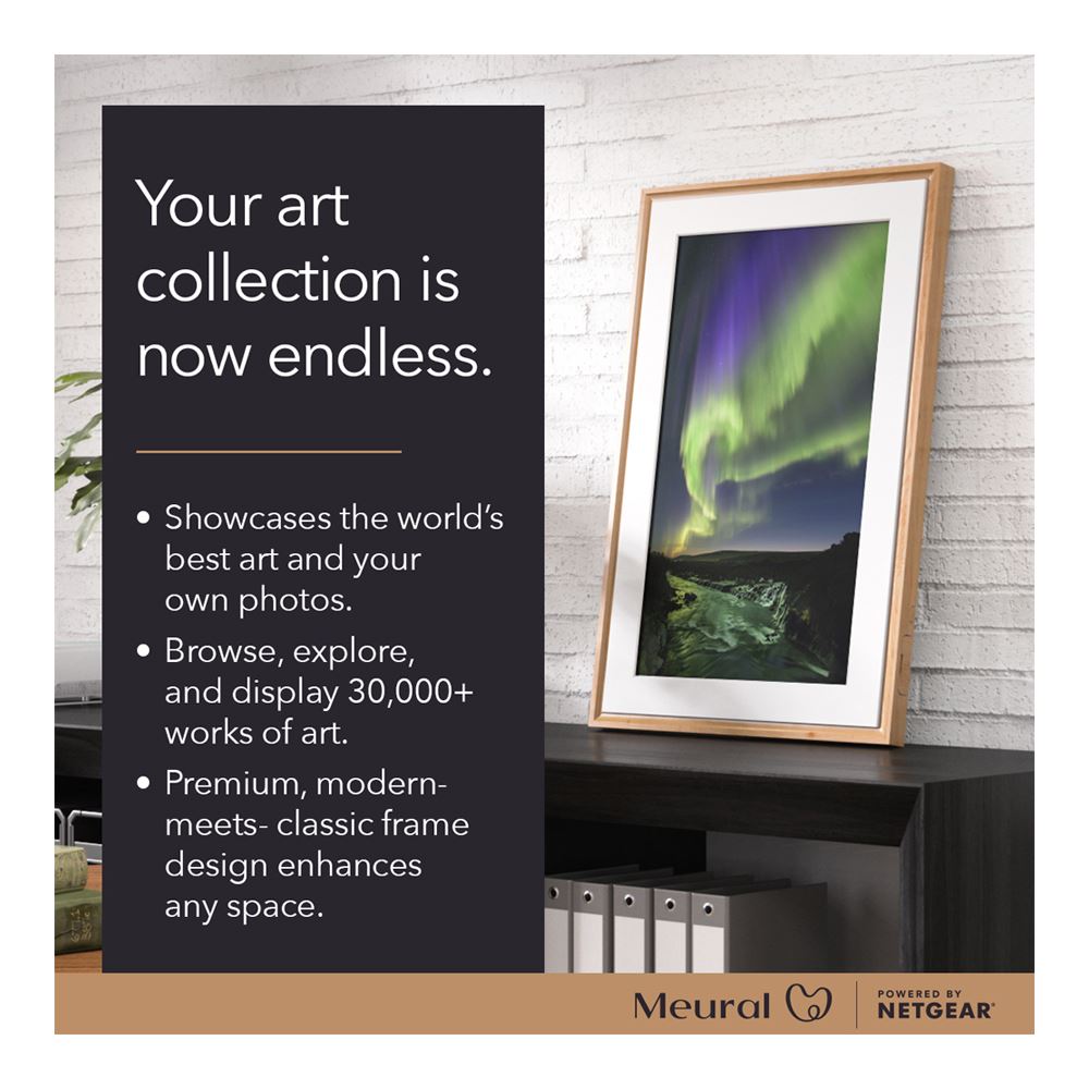 Meural Canvas II The Smart Art Frame with 27 in. HD Digital Canvas That ...