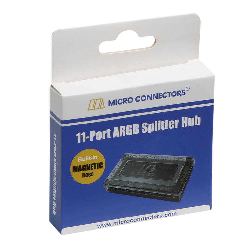 Micro Connectors 11-Port ARGB Splitter Hub for Fan and Light - Micro Center
