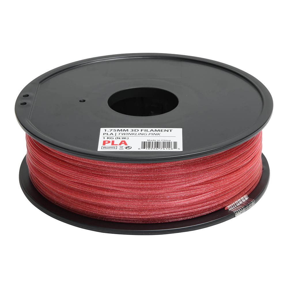 Inland 1.75mm Twinkling Pink PLA 3D Printer Filament - 1kg Spool (2.2 ...