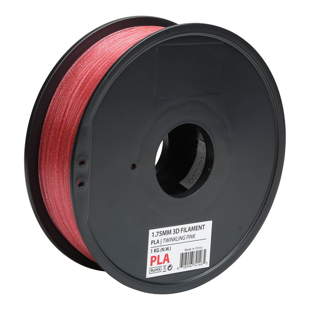 Inland 1.75mm Twinkling Pink PLA 3D Printer Filament - 1kg Spool (2.2 ...