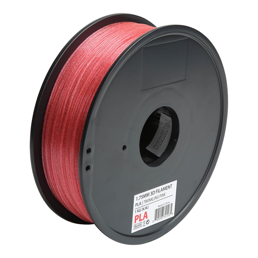 Inland 1.75mm Twinkling Pink PLA 3D Printer Filament - 1kg Spool (2.2 ...