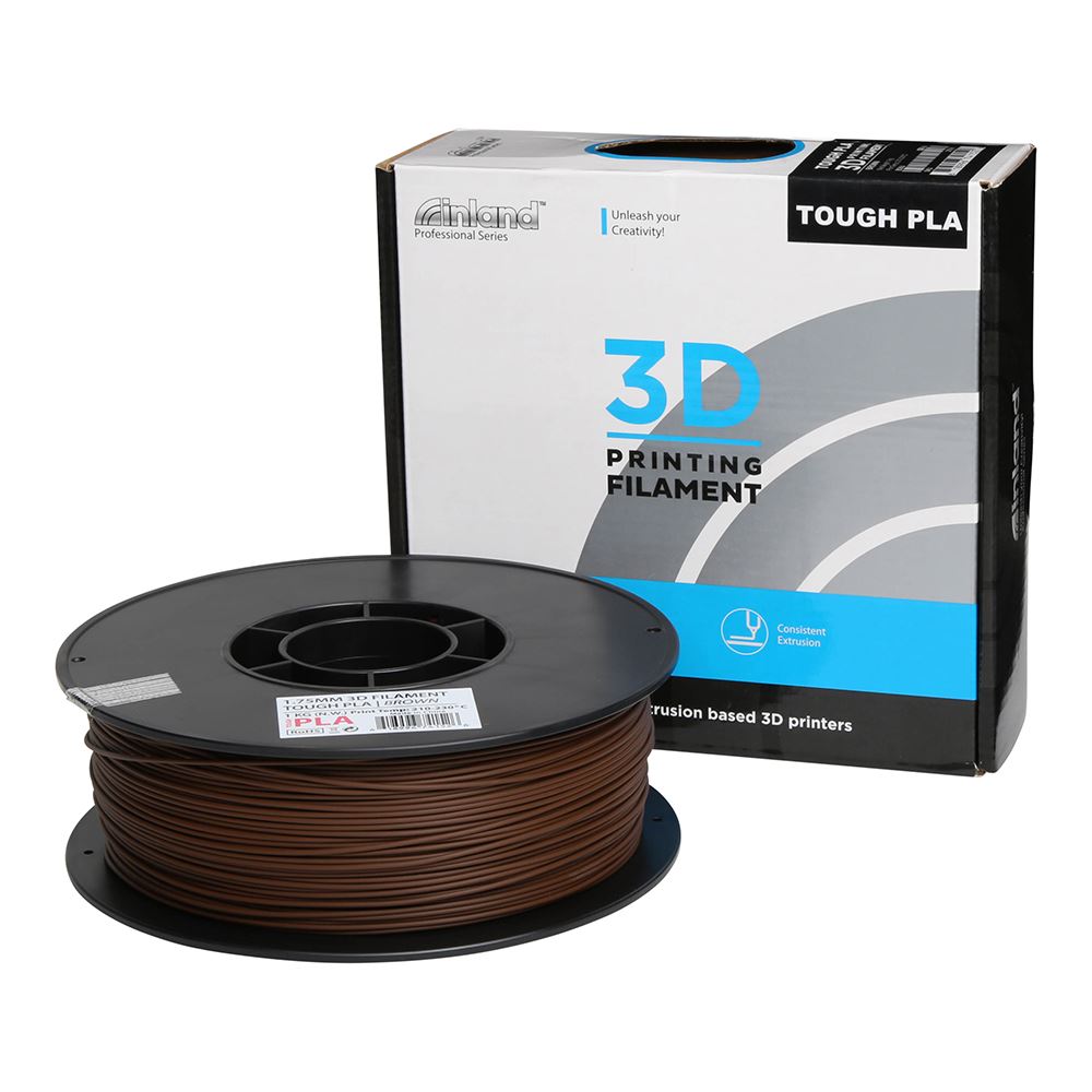 Inland 1.75mm Brown Tough PLA 3D Printer Filament - 1kg Spool (2.2 lbs ...