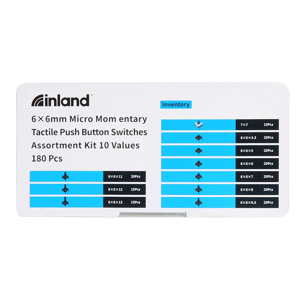Inland 6x6mm Micro Momentary Tactile Push Button Switches Assortment ...