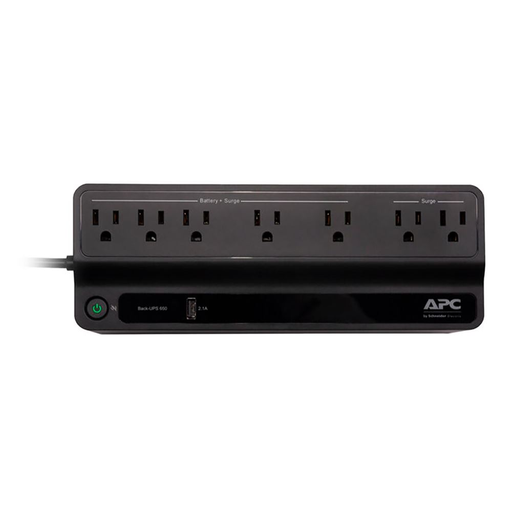 APC Back-UPS UPS (BVN650M1 ); 650 VA, 390 W, 120 V; 7 Outlets & 1 USB ...