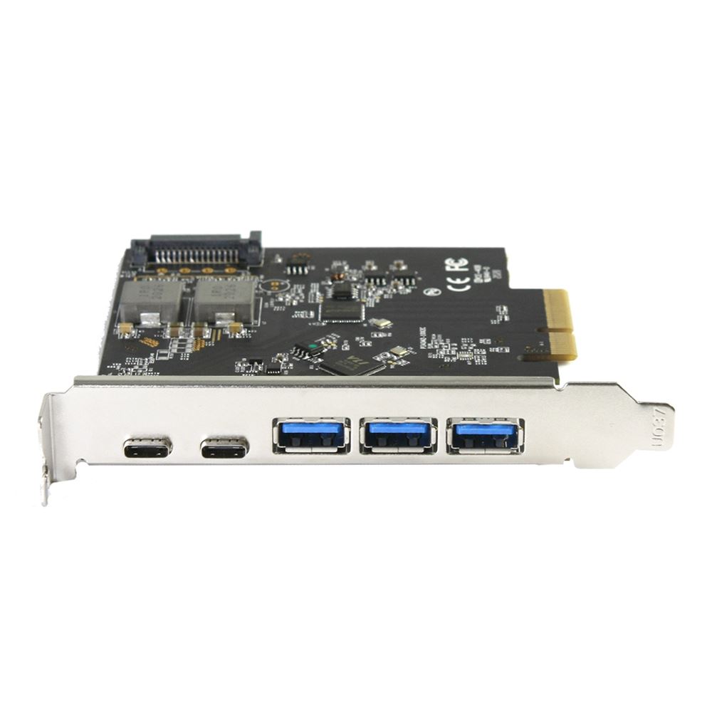 Vantec 5-Port USB 3.2 Gen2x2 (20Gbps) with 2C and 3A PCIe Host Card ...