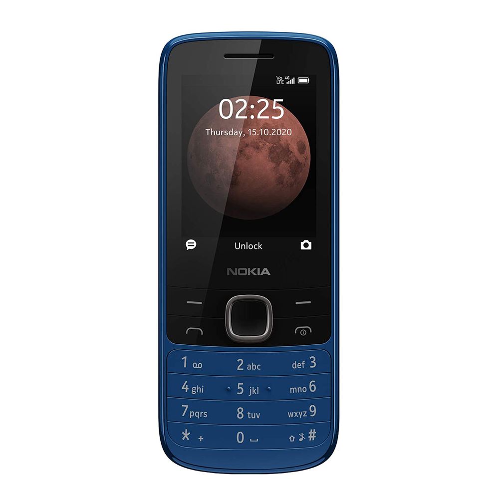 Nokia 225 Unlocked 4G LTE - Blue Feature Phone; GSM; 64 MB RAM/128 MB ...