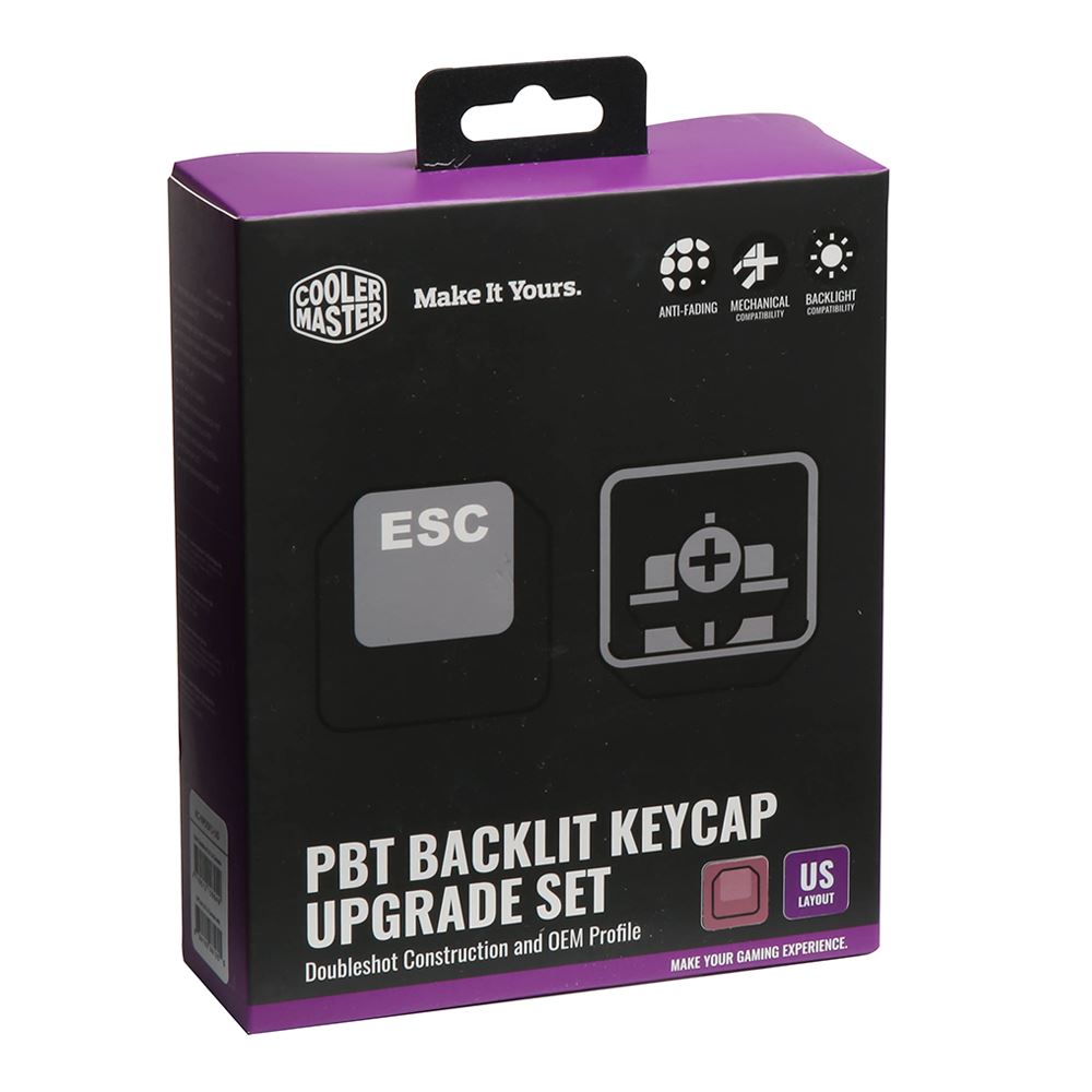 Micro Center - Cooler Master PBT Doubleshot Backlit Keycap Upgrade Set ...