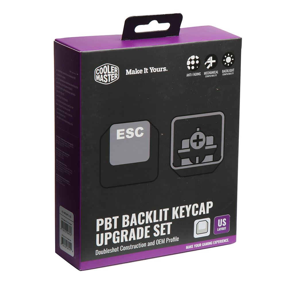 Micro Center - Cooler Master PBT Doubleshot Backlit Keycap Upgrade Set ...