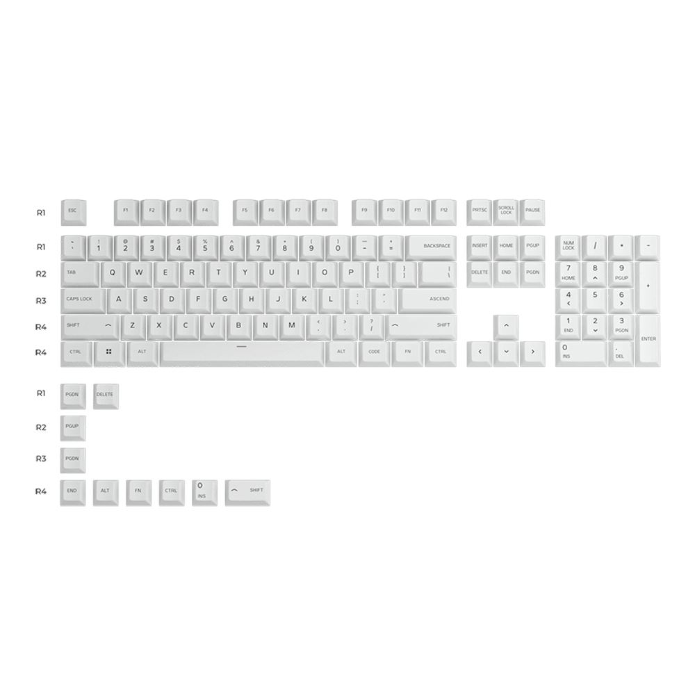 Micro Center - Glorious PBT Keycaps - Arctic White GLO-KC-GPBT-W