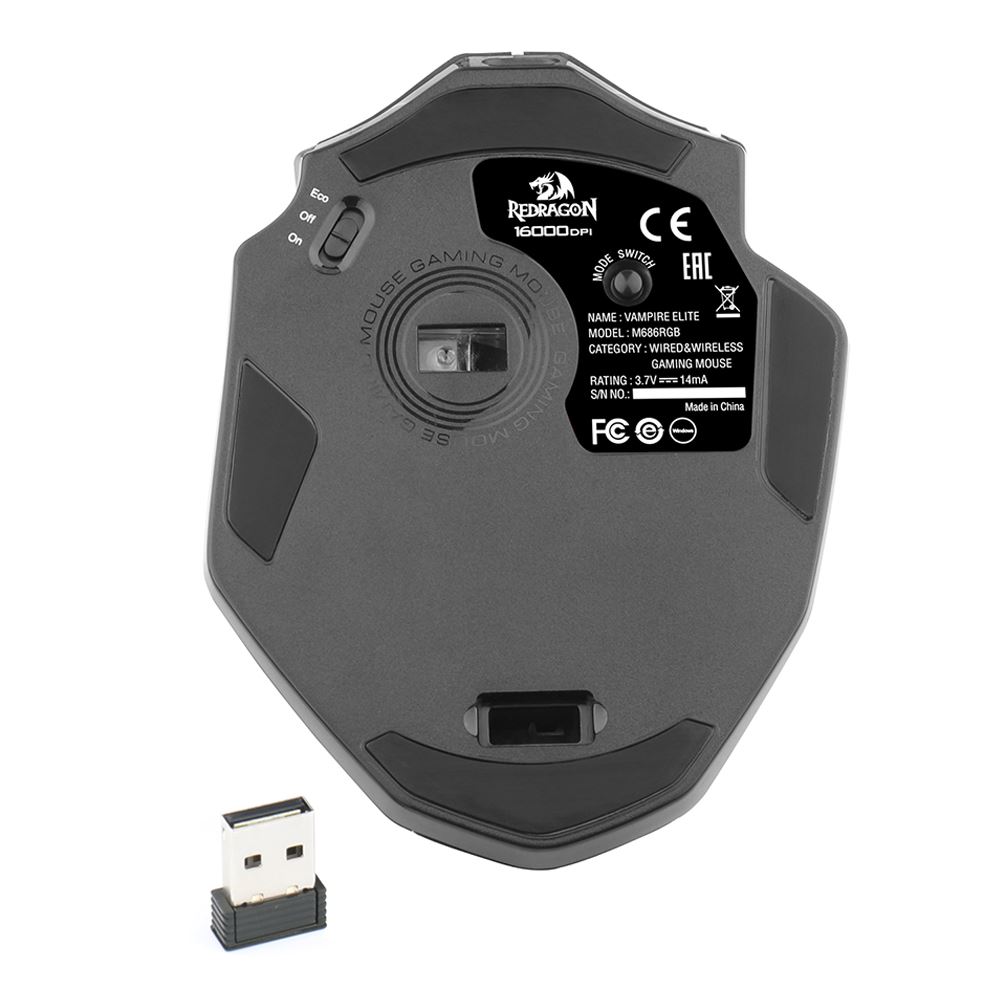 Redragon M686 Vampire Elite Wireless Gaming Mouse - Black - Micro Center