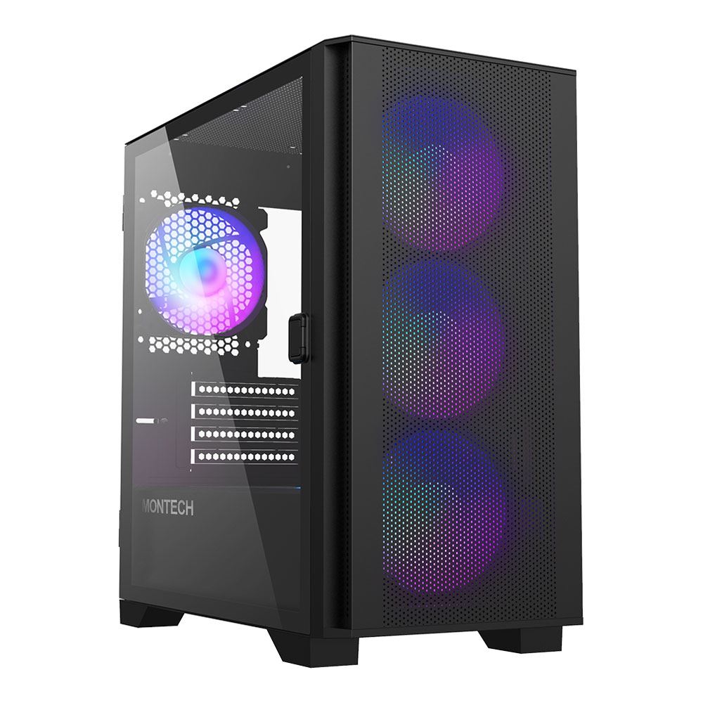 Micro Center - Montech Air 100 ARGB Tempered Glass microATX Mini Tower ...