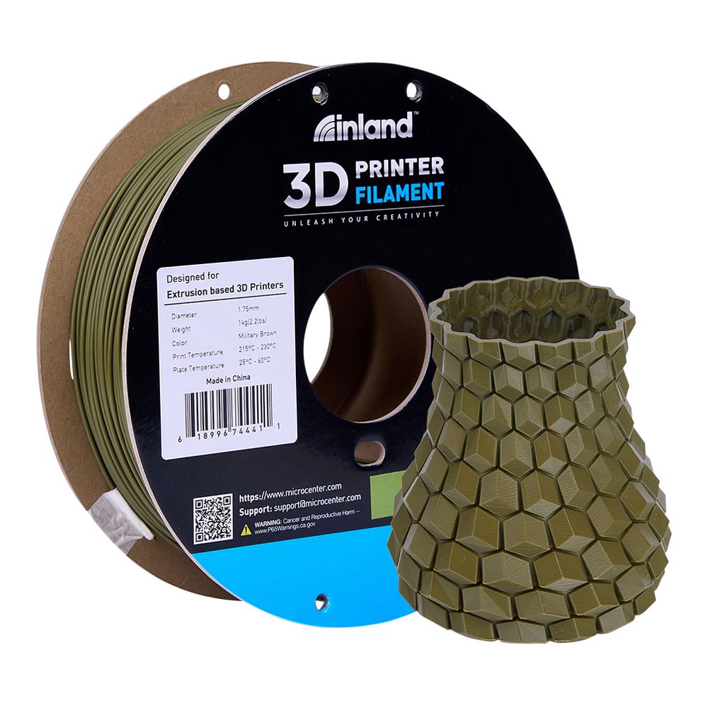 Inland 1.75mm PLA 3D Printer Filament 1.0 kg (2.2 lbs.) Spool ...