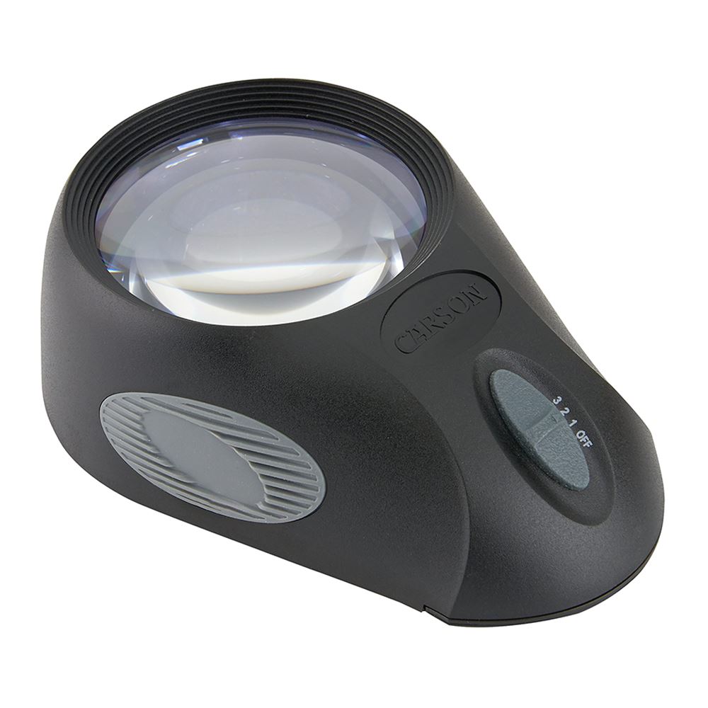 Carson Optical LumiLoupe™ Ultra 5x Power 2.5” LED Lighted Stand Loupe ...