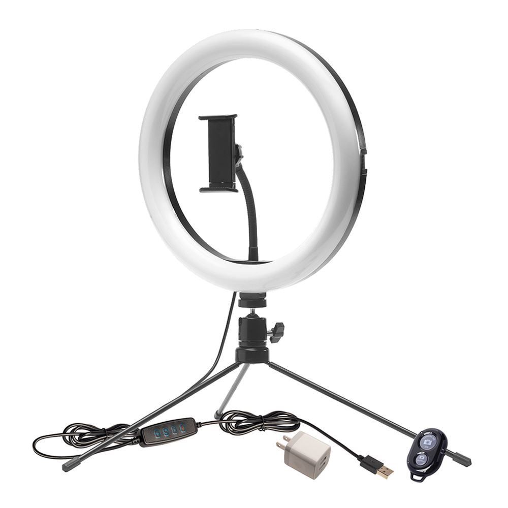 Smith-Victor Studio Podcast System with LED Ring Light, Mic, Boom Stand ...