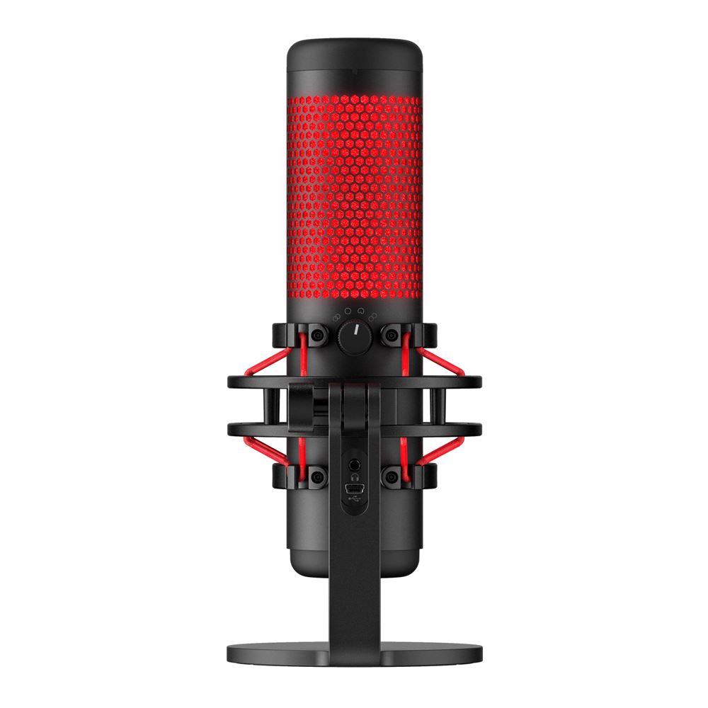 HyperX QuadCast – USB Condenser Microphone - Black/Red; Anti-Vibration ...