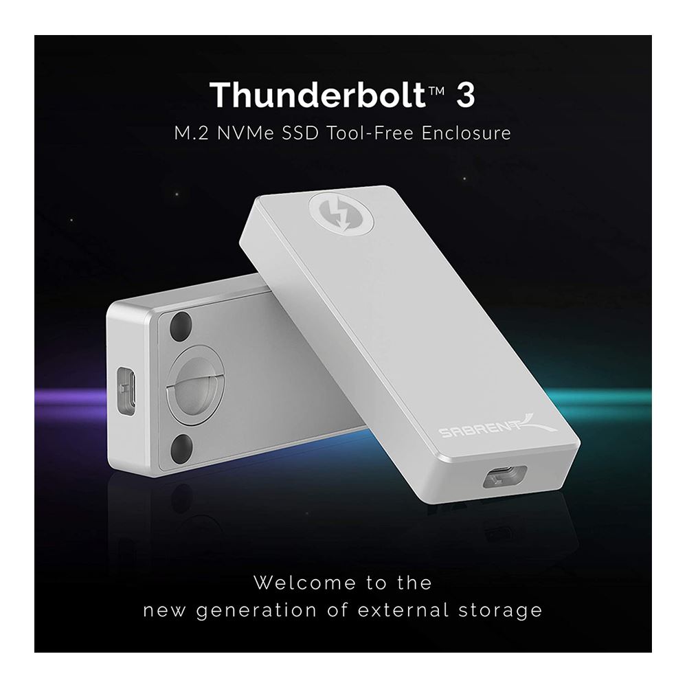 Sabrent Thunderbolt 3 Certified M.2 NVMe SSD Tool-Free Solid Aluminum ...