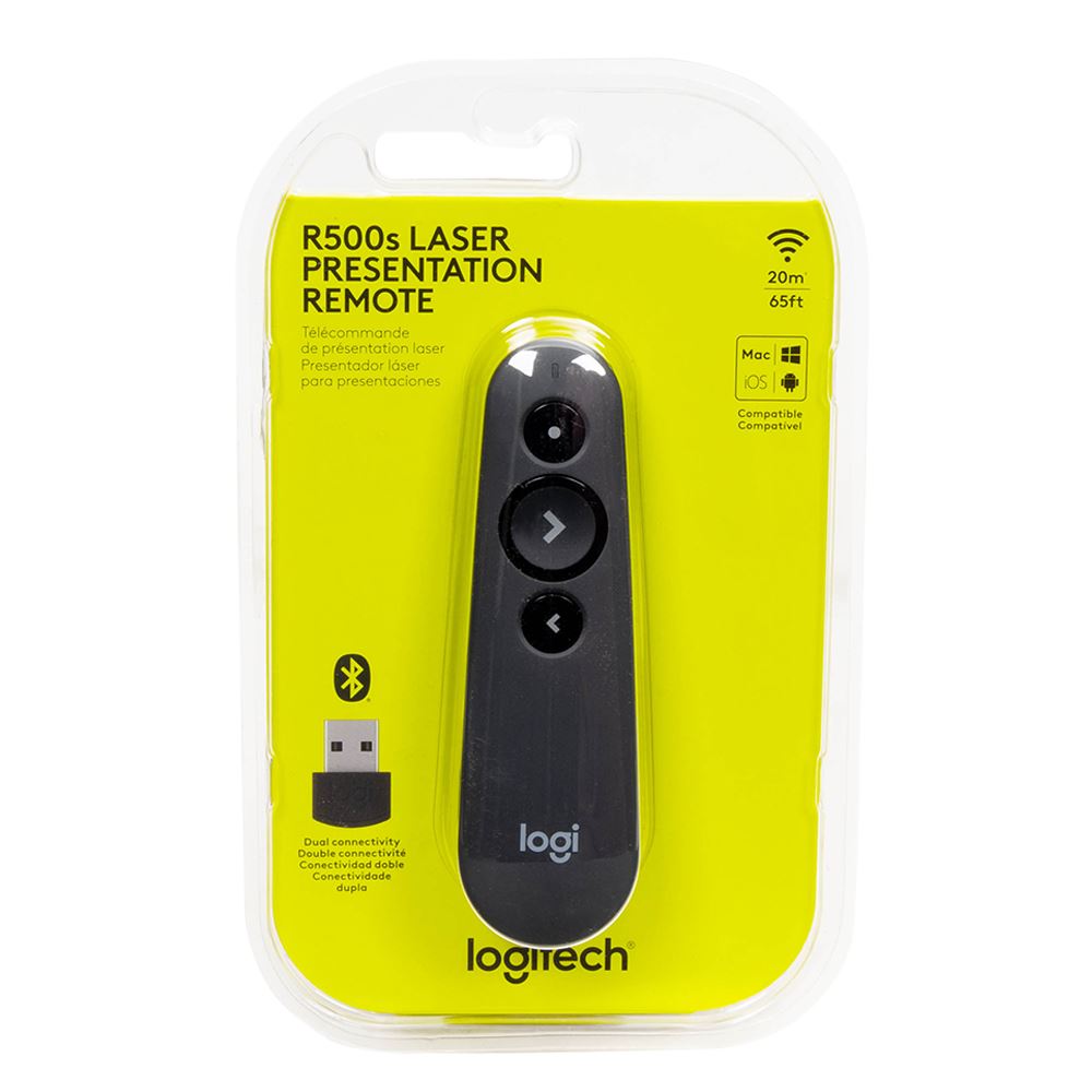 Logitech R500s Laser Presentation Remote Clicker - Black; Dual ...
