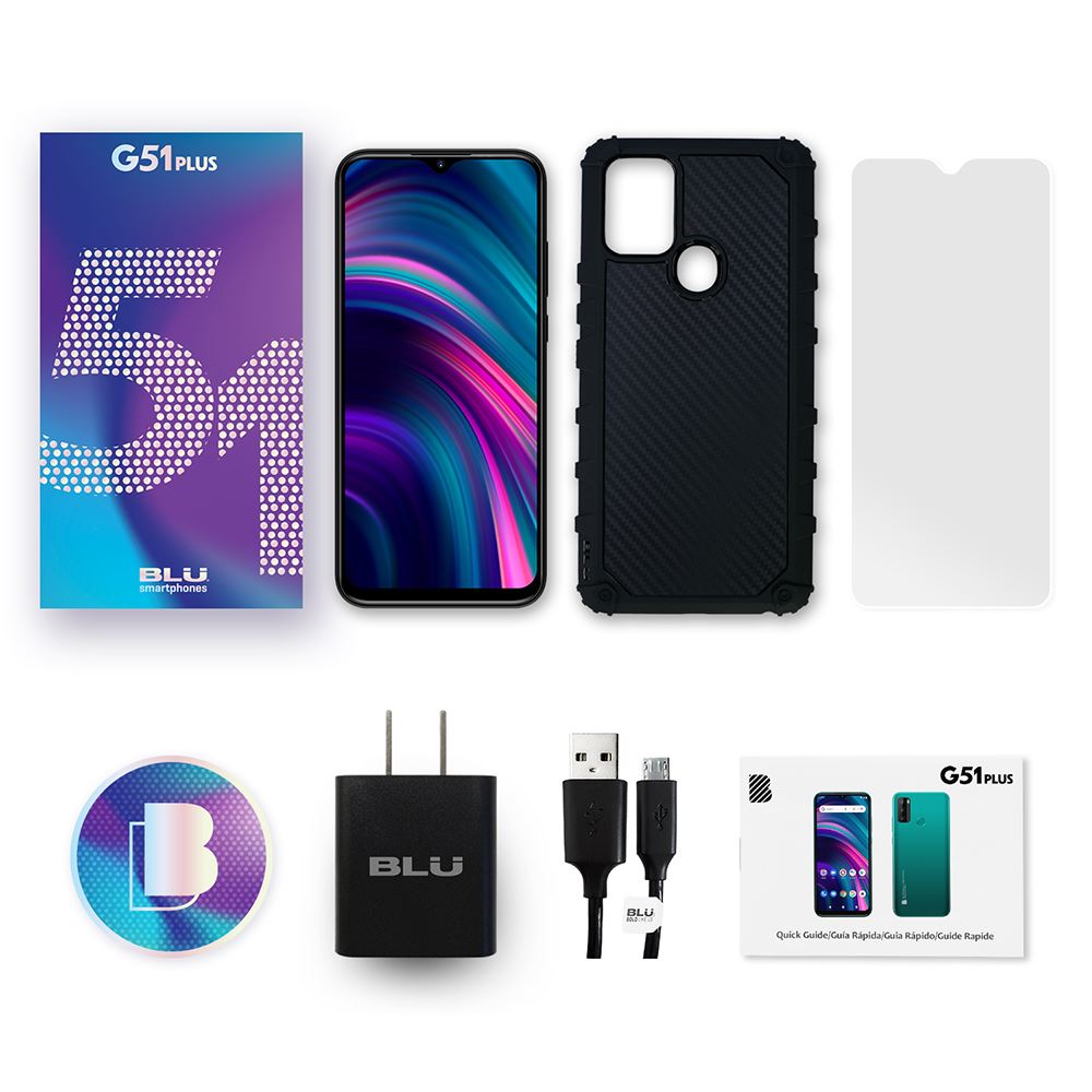 BLU G51 Plus Unlocked 4G LTE - Black Smartphone; GSM; 4 GB RAM/64 GB ...