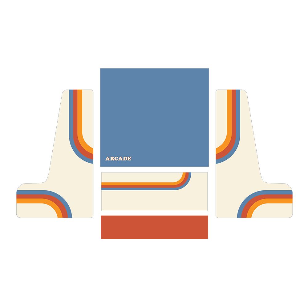 Wall Mount Arcade Vinyl Graphic - 70s Stripes - Micro Center