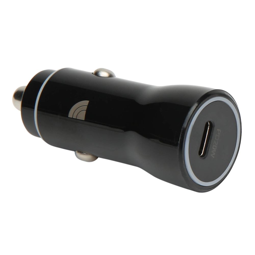 Inland 3A Single USB Type-C Car Charger with 20W PD - Black - Micro Center