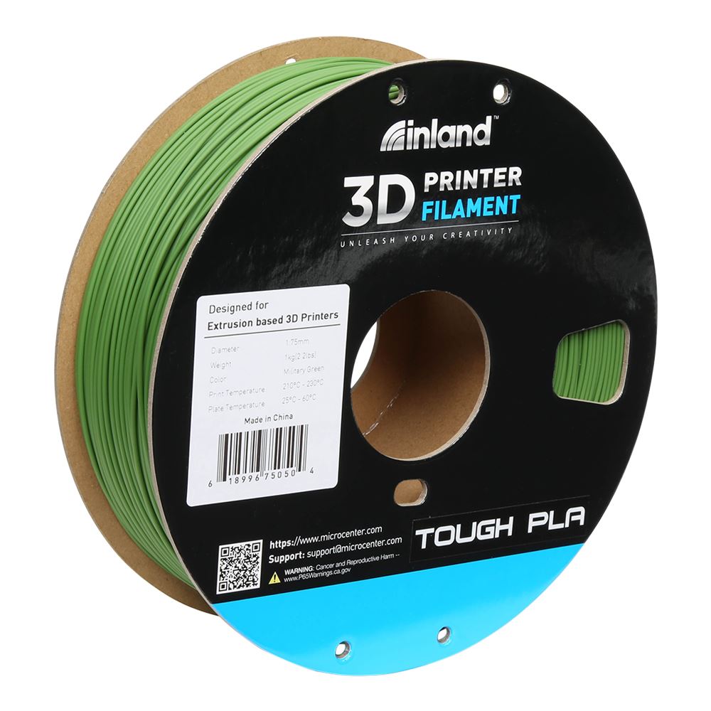 Inland Tough 1.75mm PLA 3D Filament - 1Kg Spool (2.2lb) - Military ...