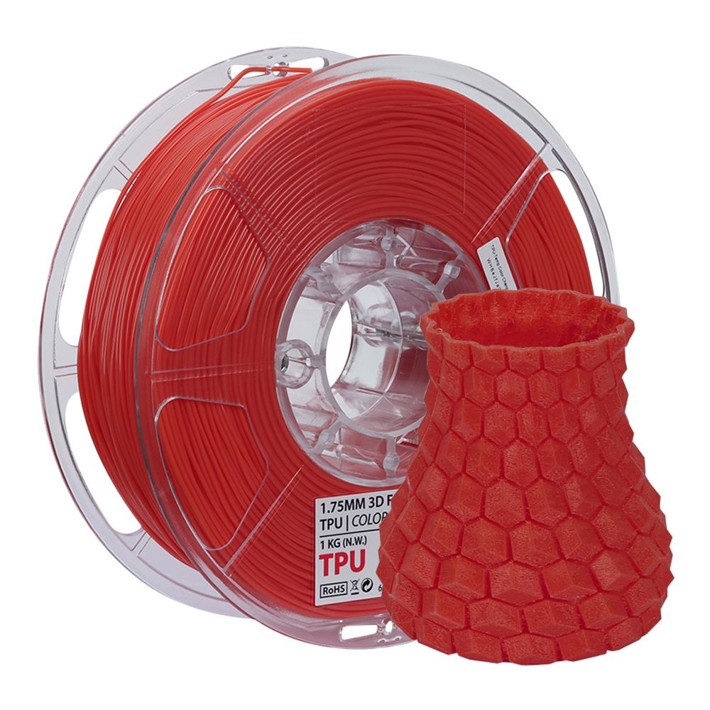 Inland 1.75mm TPU 3D Printer Filament - 1kg Spool (2.2 lbs) - Red Color ...