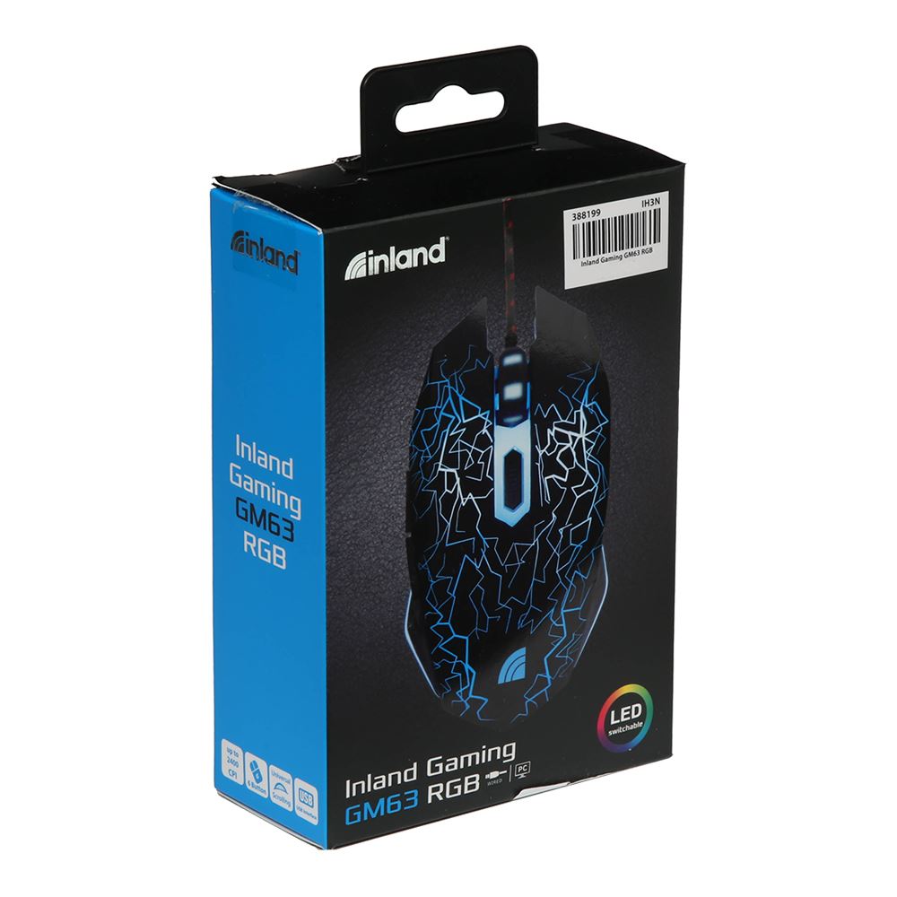 Inland GM63 RGB Optical Wired Gaming Mouse - Micro Center