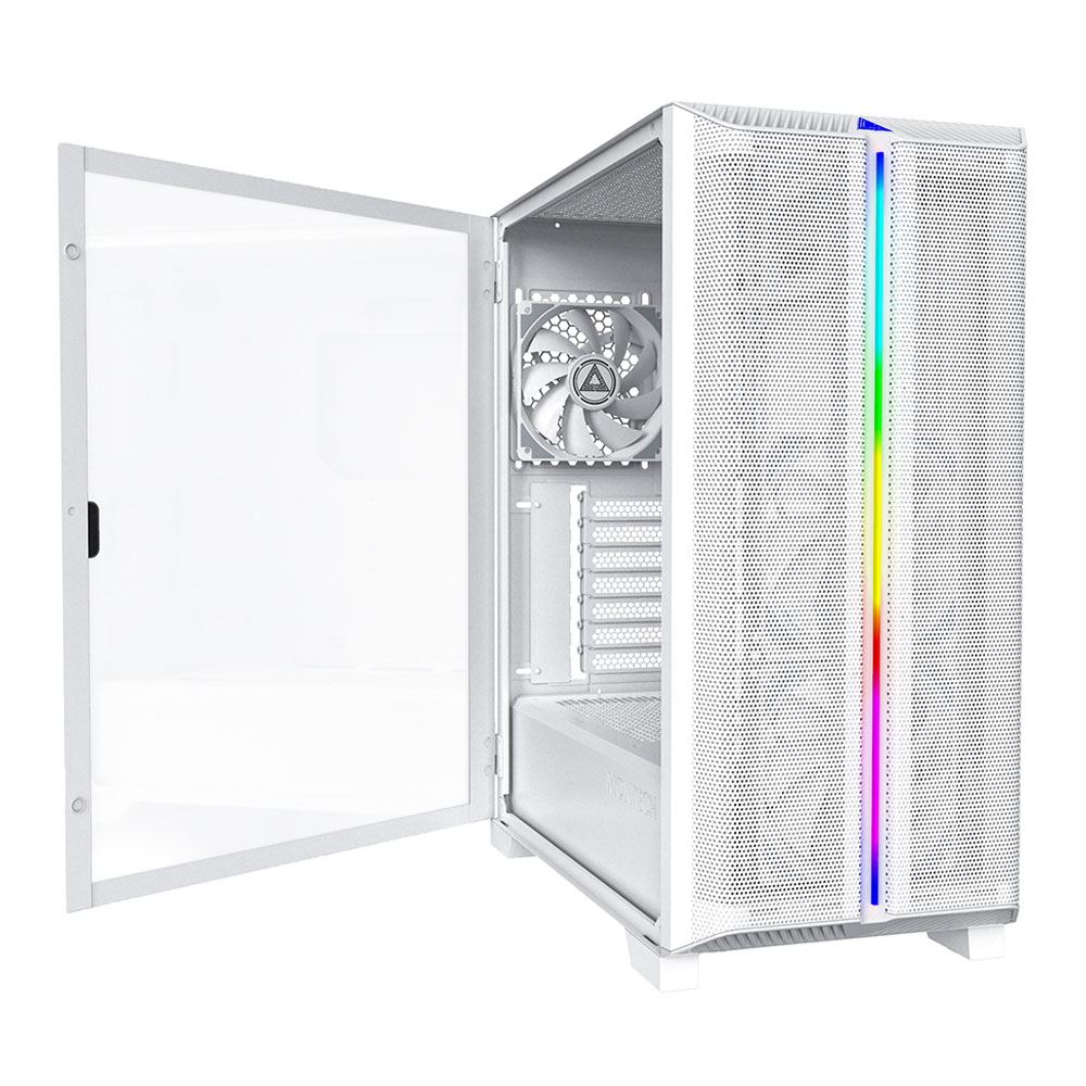Montech SKY ONE Lite Tempered Glass ATX Mid-Tower Computer Case - White ...