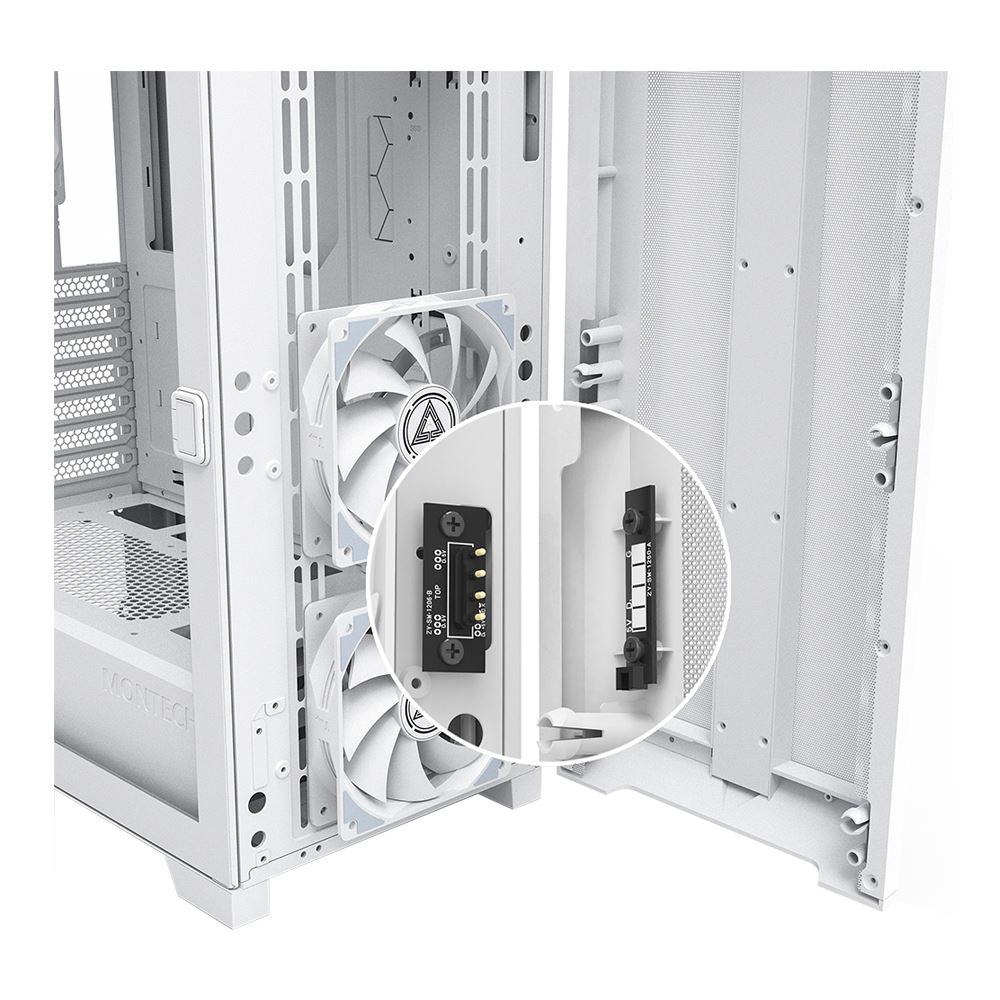 Montech SKY ONE Lite Tempered Glass ATX Mid-Tower Computer Case - White ...