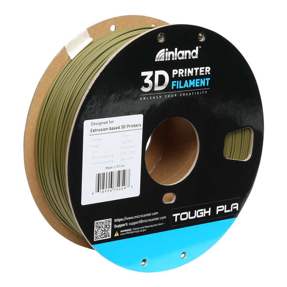 Inland Tough 1.75mm PLA 3D Filament - 1Kg Spool (2.2lb) - Military ...