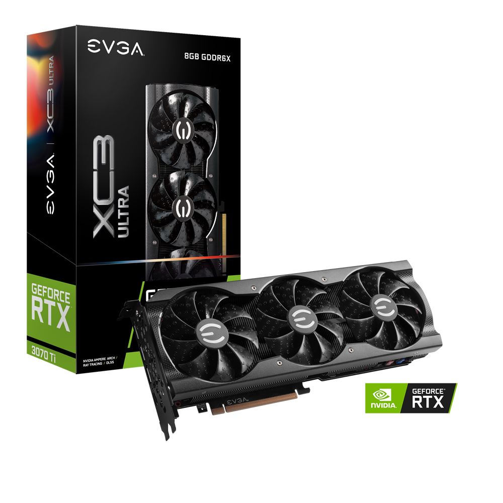 EVGA NVIDIA GeForce RTX 3070 Ti XC3 ULTRA Gaming Triple Fan 8GB GDDR6X ...
