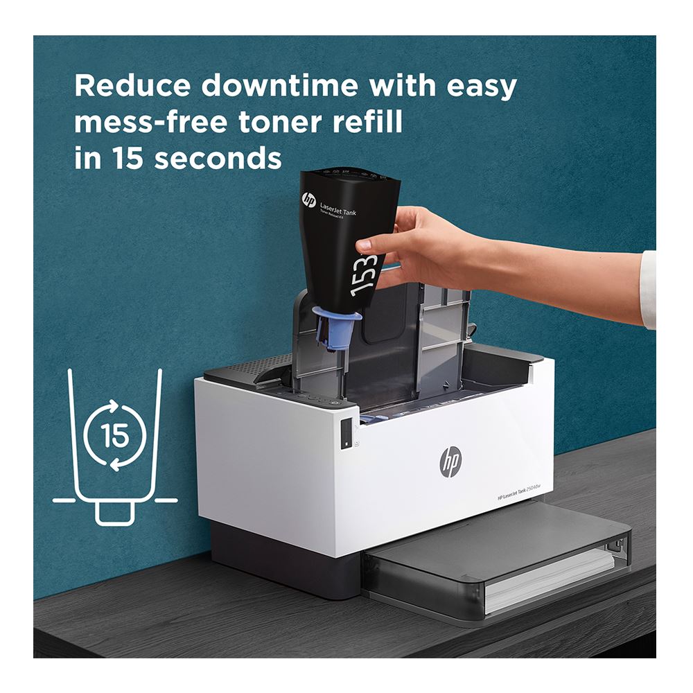 HP LaserJet Tank 2504dw; Wireless black and white printer prefilled ...