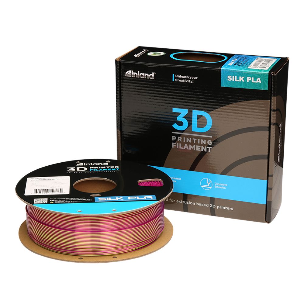 Inland 1.75mm PLA Dual Color Silk 3D Printer Filament 1kg (2.2 lbs ...