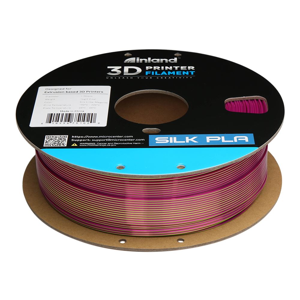 Inland 1.75mm PLA Dual Color Silk 3D Printer Filament 1kg (2.2 lbs ...