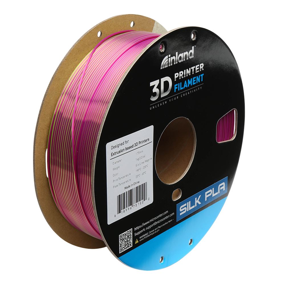 Inland 1.75mm PLA Dual Color Silk 3D Printer Filament 1kg (2.2 lbs ...