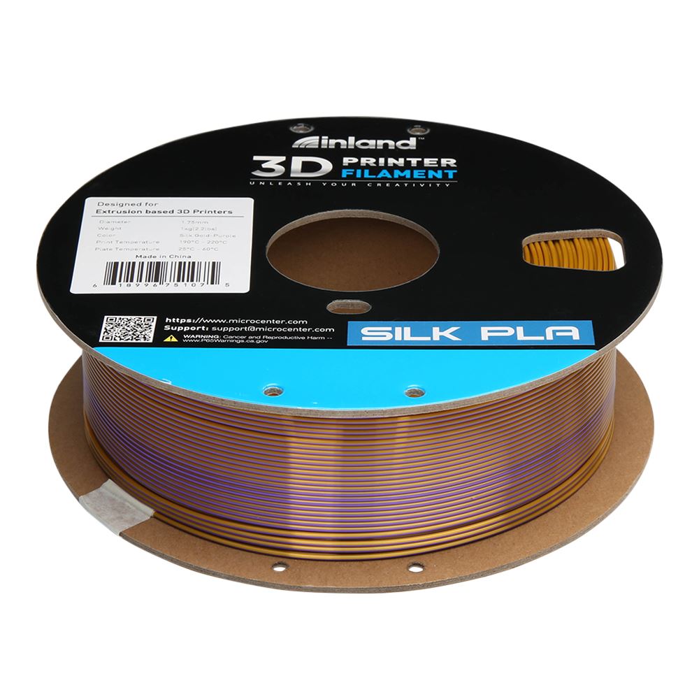 Inland 1.75mm PLA Dual Color Silk 3D Printer Filament 1kg (2.2 lbs ...
