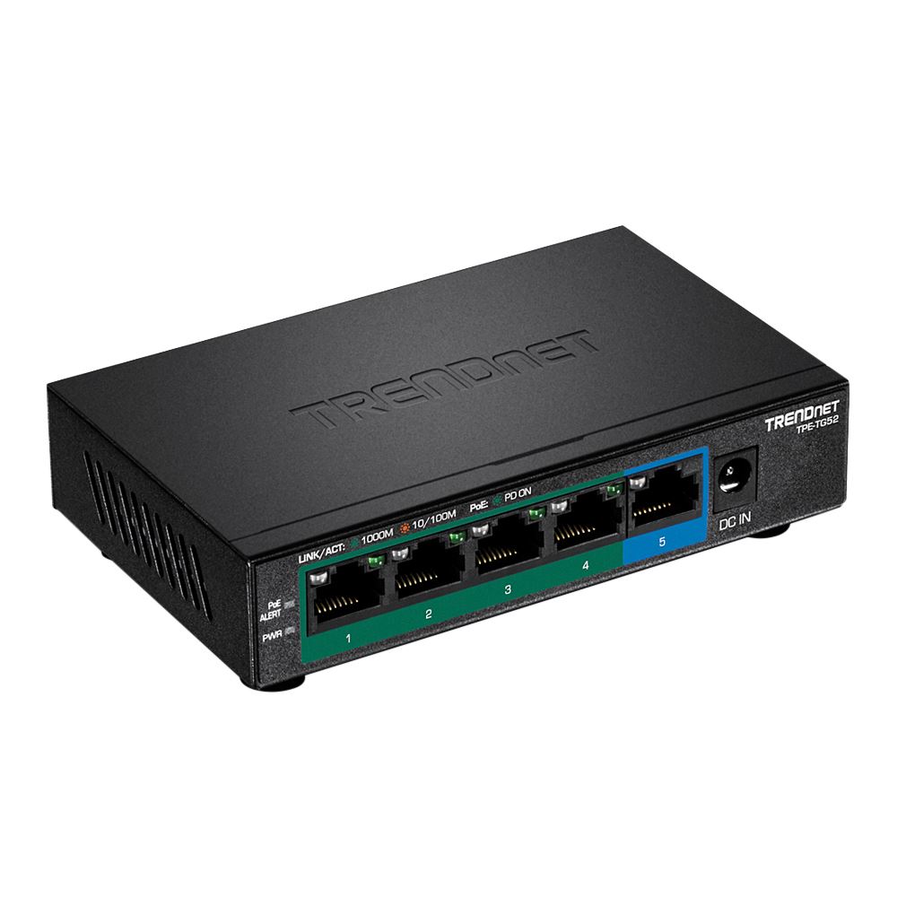 Trendnet TPE-TG52 5-Port Gigabit PoE+ Compliant Unmanaged Network ...