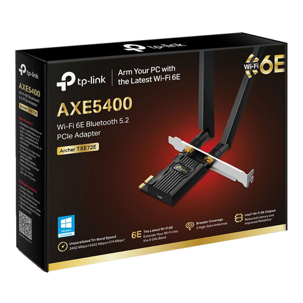 TP-LINK Archer TXE72E AXE5400 Wireless Tri-Band Wi-Fi 6E & Bluetooth 5. ...