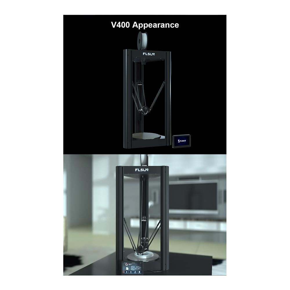 FLSUN V400 3D Printer; 7" Color LCD Screen; Automatic Leveling; PEI ...